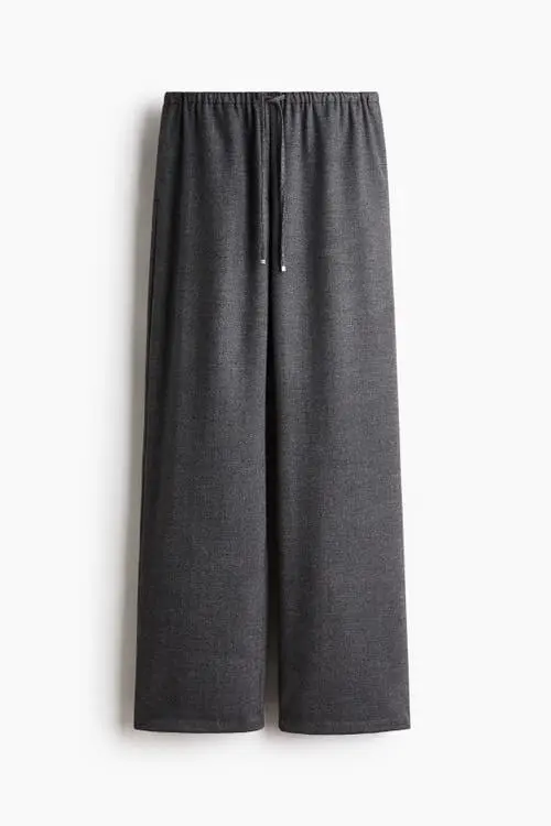 H&m Drawstring Trousers In Herringbone Weave