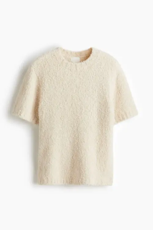 H&m Bouclé-knit T-shirt
