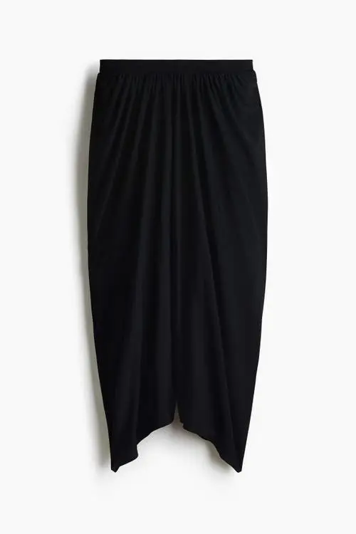 H&m Cropped Barrel Trousers With Draped Effect