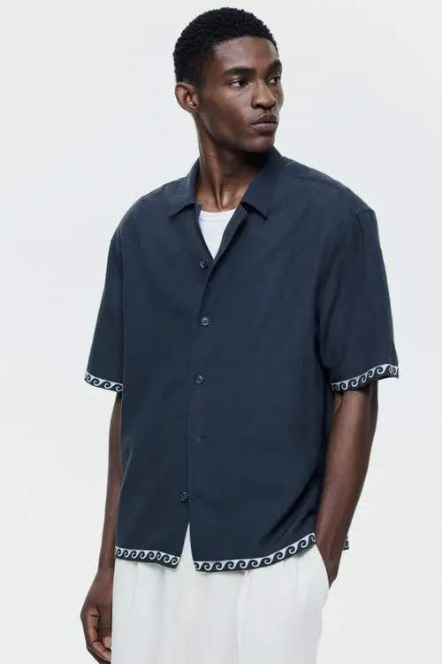 H&m Relaxed Fit Cotton Resort Shirt