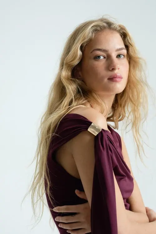 H&m Draped One-shoulder Maxi Dress