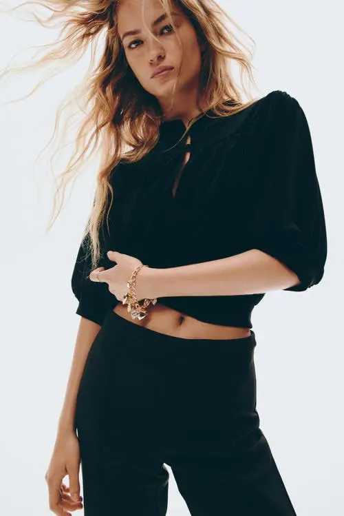 H&m High Waist Flared Leg Trousers