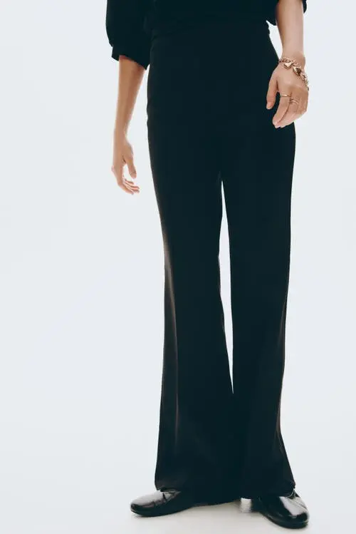 H&m High Waist Flared Leg Trousers