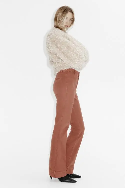 H&m Flared High-rise Jeans - Dark Orange