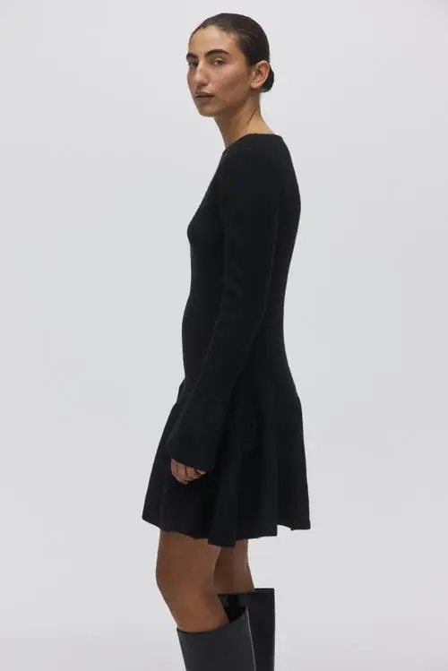 H&m Flounced Rib-knit Mini Dress