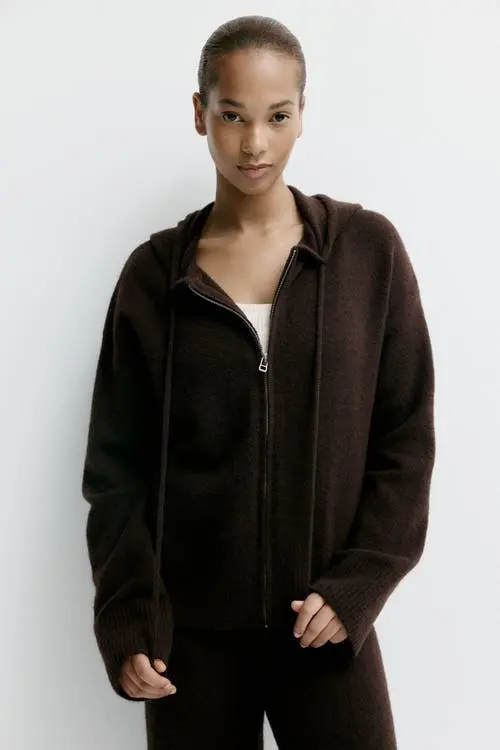 H&m Knitted Zip-through Hoodie