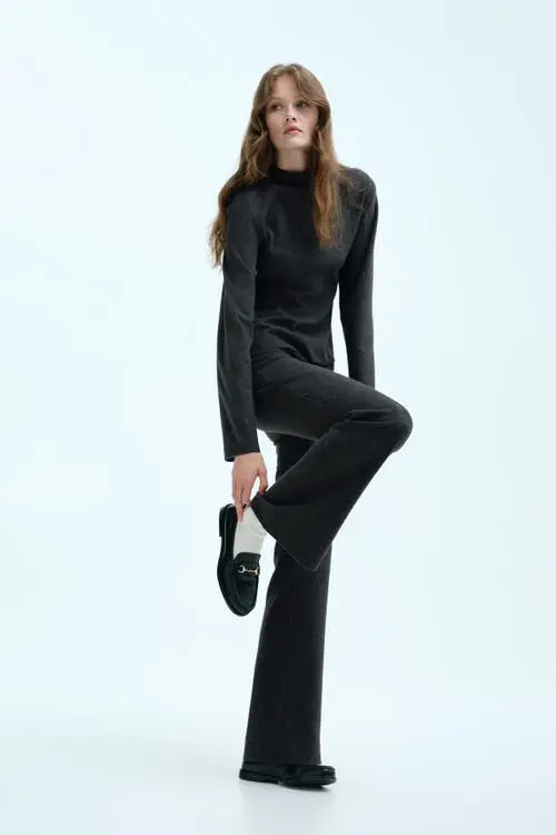 H&m Flared Knitted Trousers