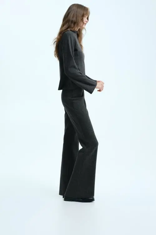 H&m Flared Knitted Trousers