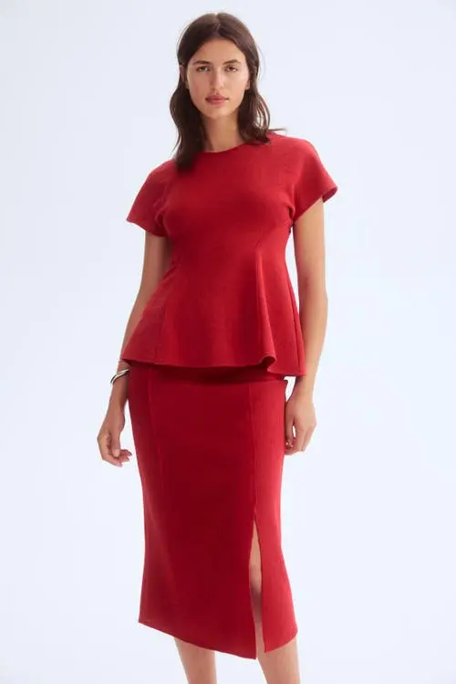 H&m Fine-knit Midi Skirt With Slit