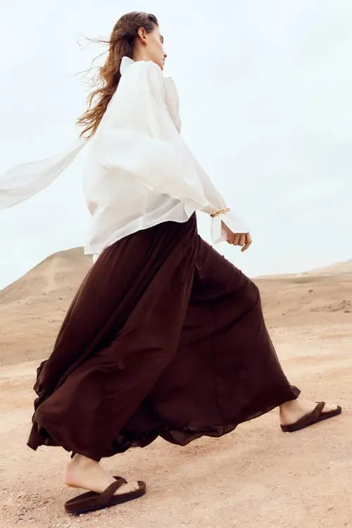 H&m Gathered Modal Maxi Skirt