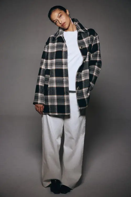 H&M Oversized Checked Coat