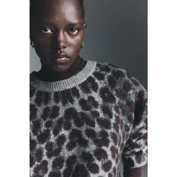 H&m Jacquard-knit Pullover With Round Neck