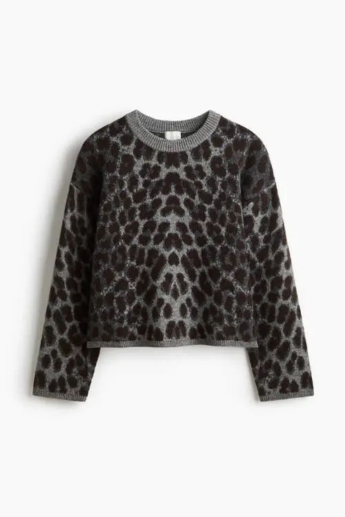 H&m Jacquard-knit Pullover With Round Neck
