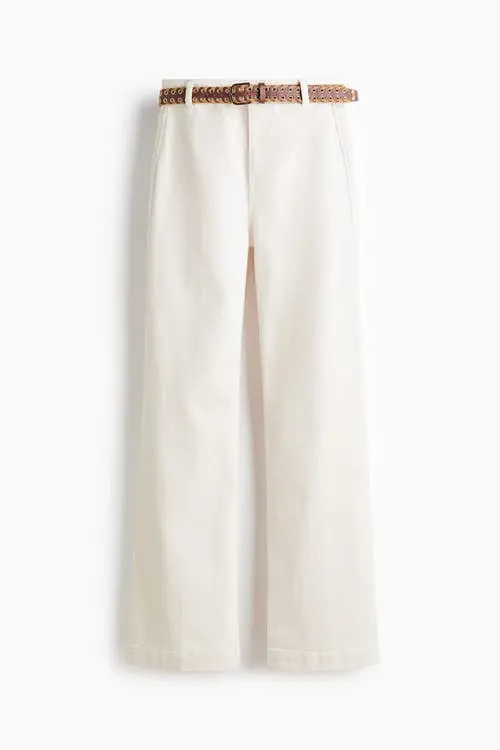 H&m Flared High Waist Denim Jeans - White