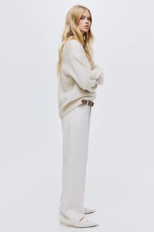 H&m Flared High Waist Denim Jeans - White