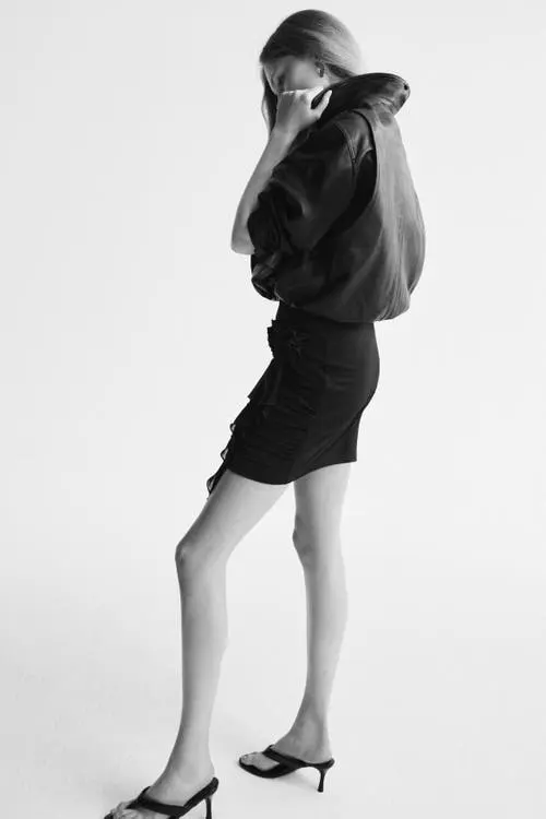 H&M Draped Flower Detail Mini Skirt