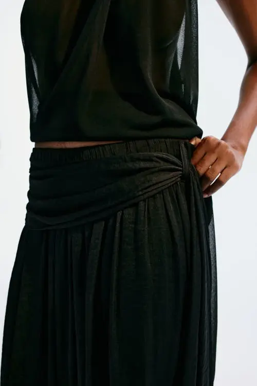 H&m Draped Panel Balloon Trousers - Black