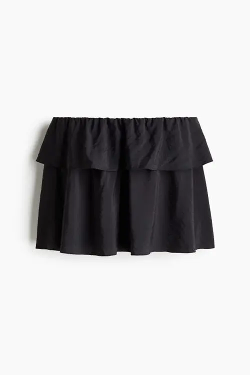 H&m Flared Mini Skirt With Elasticated Waist
