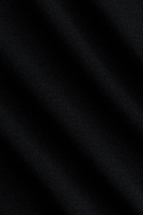 H&m Fine-knit Turtleneck Top With Shoulder Pleats - Black
