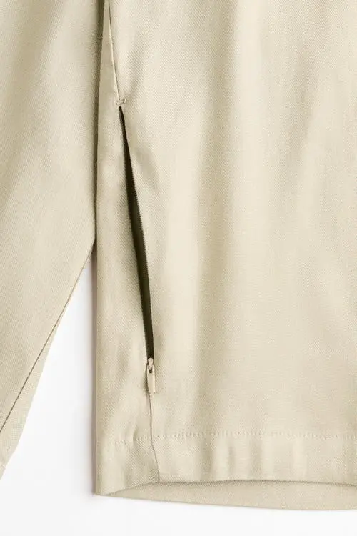 H&m Regular Fit Linen-blend Overshirt - Light Beige