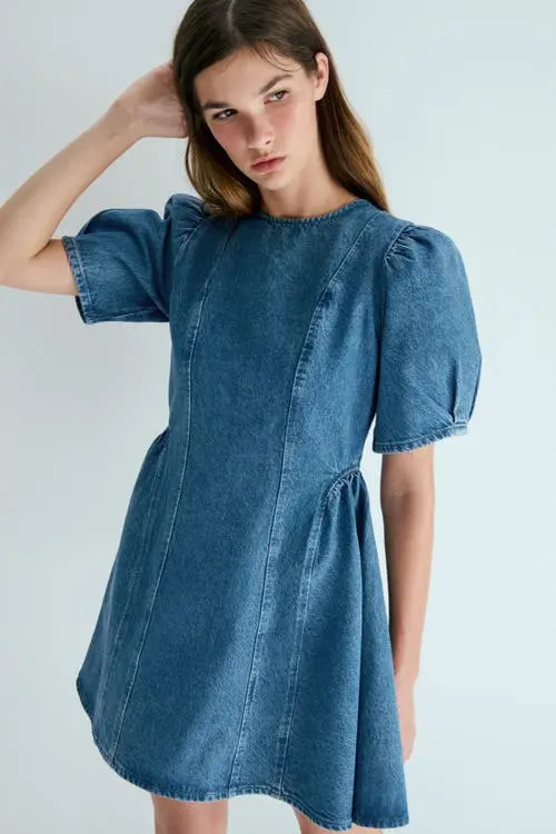 H&m Flared-skirt Denim Dress