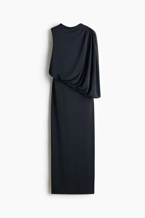 H&m Draped Asymmetric Maxi Dress