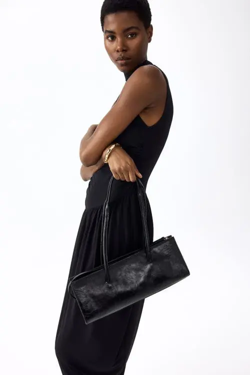 H&m Draped Turtleneck Midi Dress