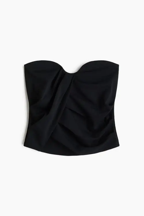 H&m Draped Sweetheart Neckline Bandeau Top