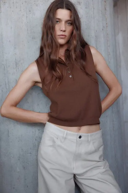 H&m Collared Sweater Vest - Brown