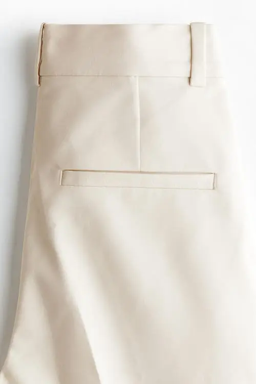 H&m Tapered Ankle-length Slacks - Cream