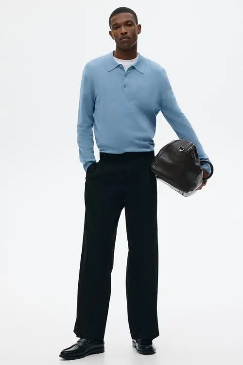 H&m Regular Fit Fine-knit Polo Shirt