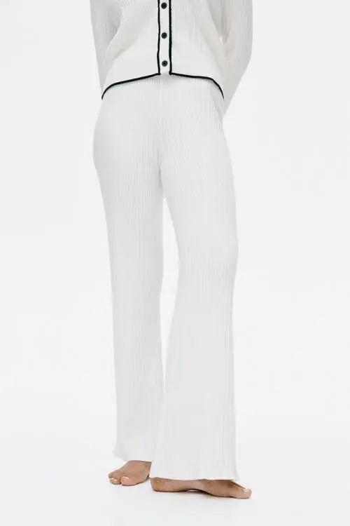 H&m Flared Cable-knit Trousers