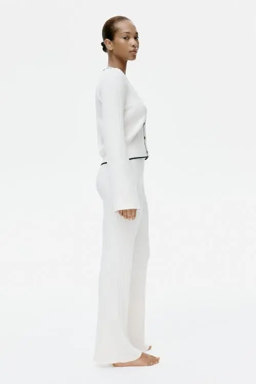 H&m Flared Cable-knit Trousers