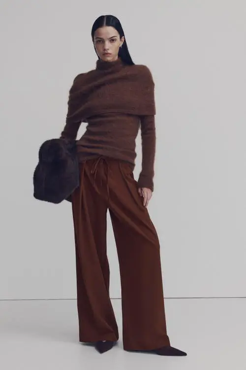 H&m Layered Look Wide Leg Trousers