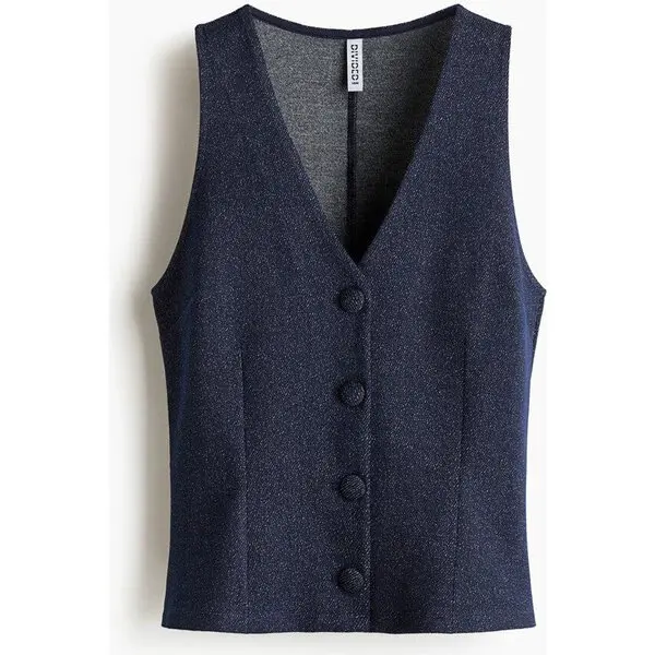 H&m Fitted Jersey Waistcoat With V-neckline