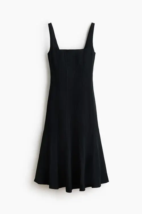 H&m Flared Skirt Midi Dress