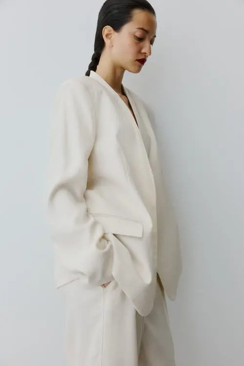 H&m Oversized Blazer With Padded Shoulders And Vented Cuffs