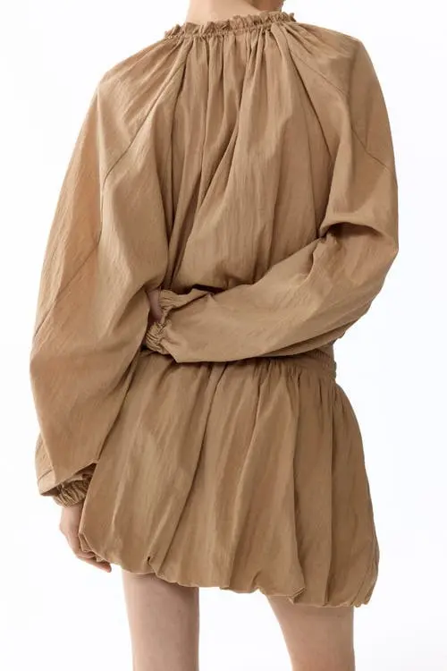 H&m Bubble Hem Skirt - Beige