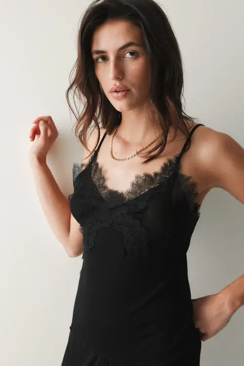 H&m Lace-trimmed Jersey Pyjamas