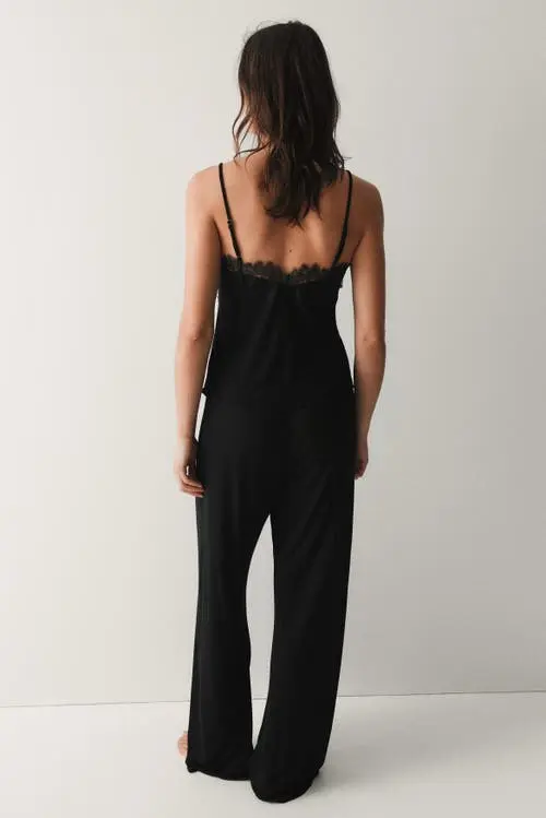 H&m Lace-trimmed Jersey Pyjamas