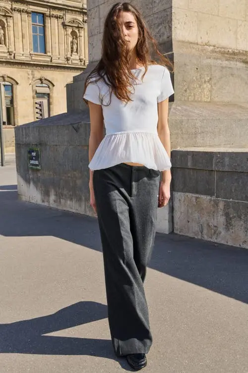 H&m Embellished Tailored Trousers - Dark Gray
