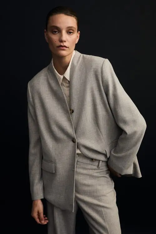 H&m Lapelless Blazer