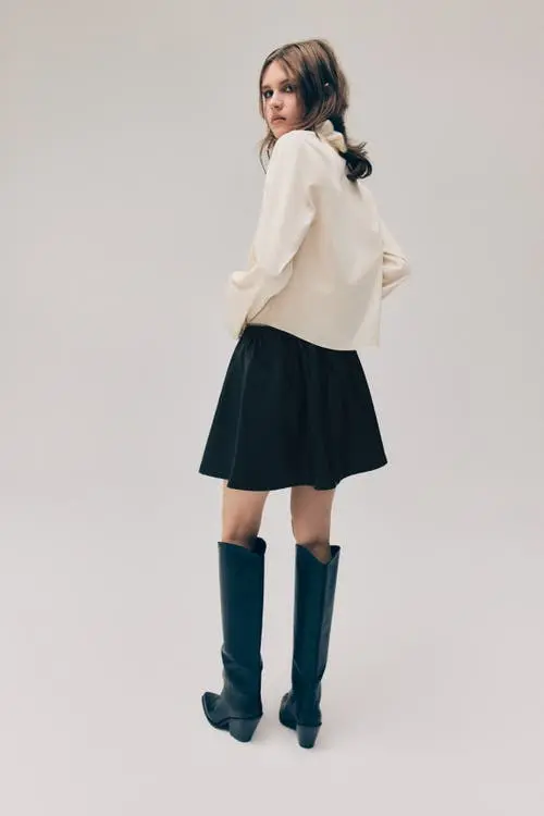 H&M Flared Mini Skirt With Elasticated Waist