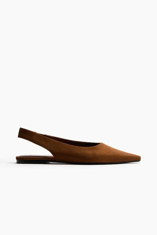 H&m Pointed Toe Slingbacks With Elasticated Heel Strap