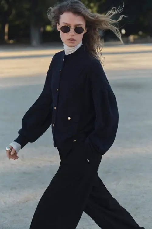 H&m Oversized Ribbed Cardigan With Press-stud Pockets - Navy Blue