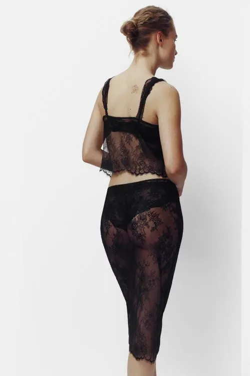 H&m Lace Midi Skirt