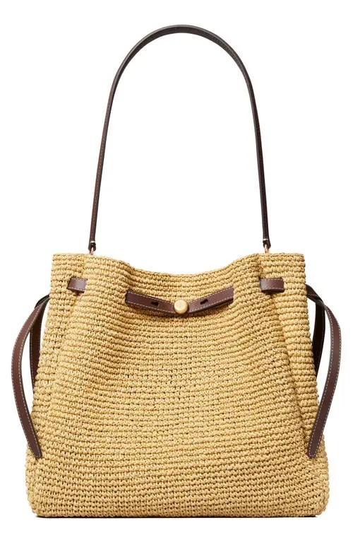 Tory Burch Large Romy Straw Bucket Bag - Natural
