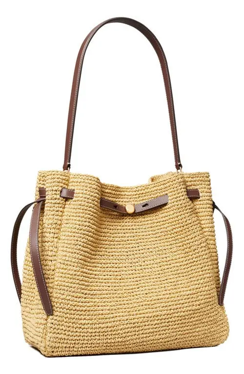 Tory Burch Large Romy Straw Bucket Bag - Natural