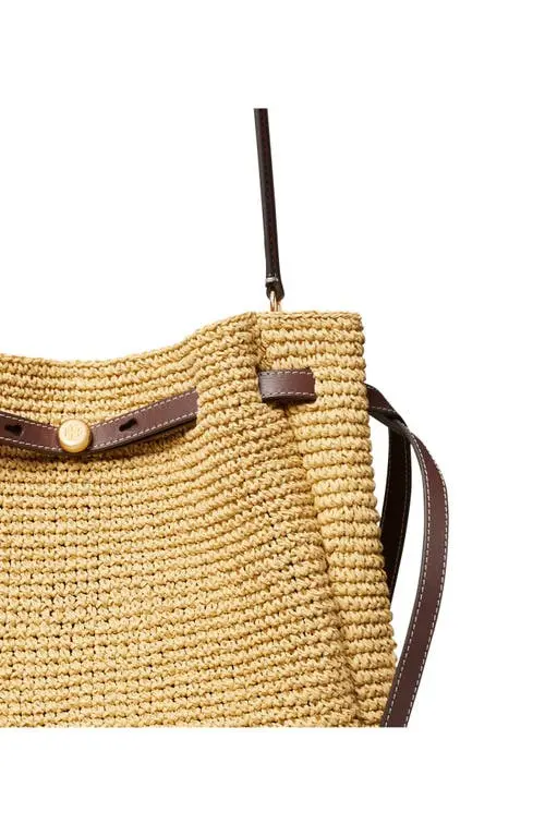 Tory Burch Large Romy Straw Bucket Bag - Natural