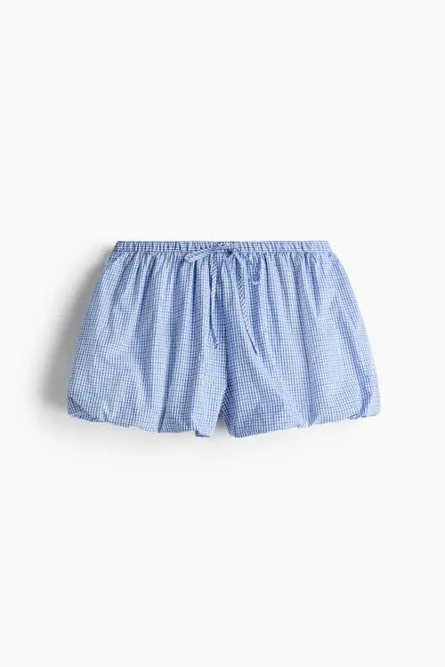 H&m Cotton Gingham Balloon Hem Shorts